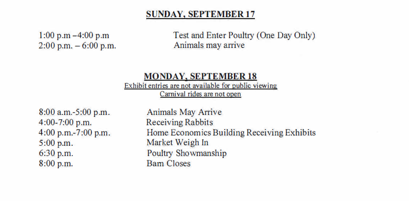 Schedule – Union County Fair